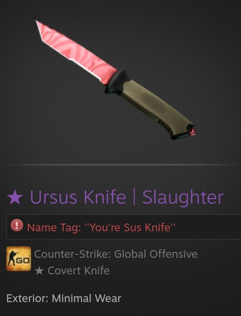 Ursus Knife Slaughter Minimal Wear CSGO CS2, Video Gaming, Gaming Accessories, In-Game Products ...