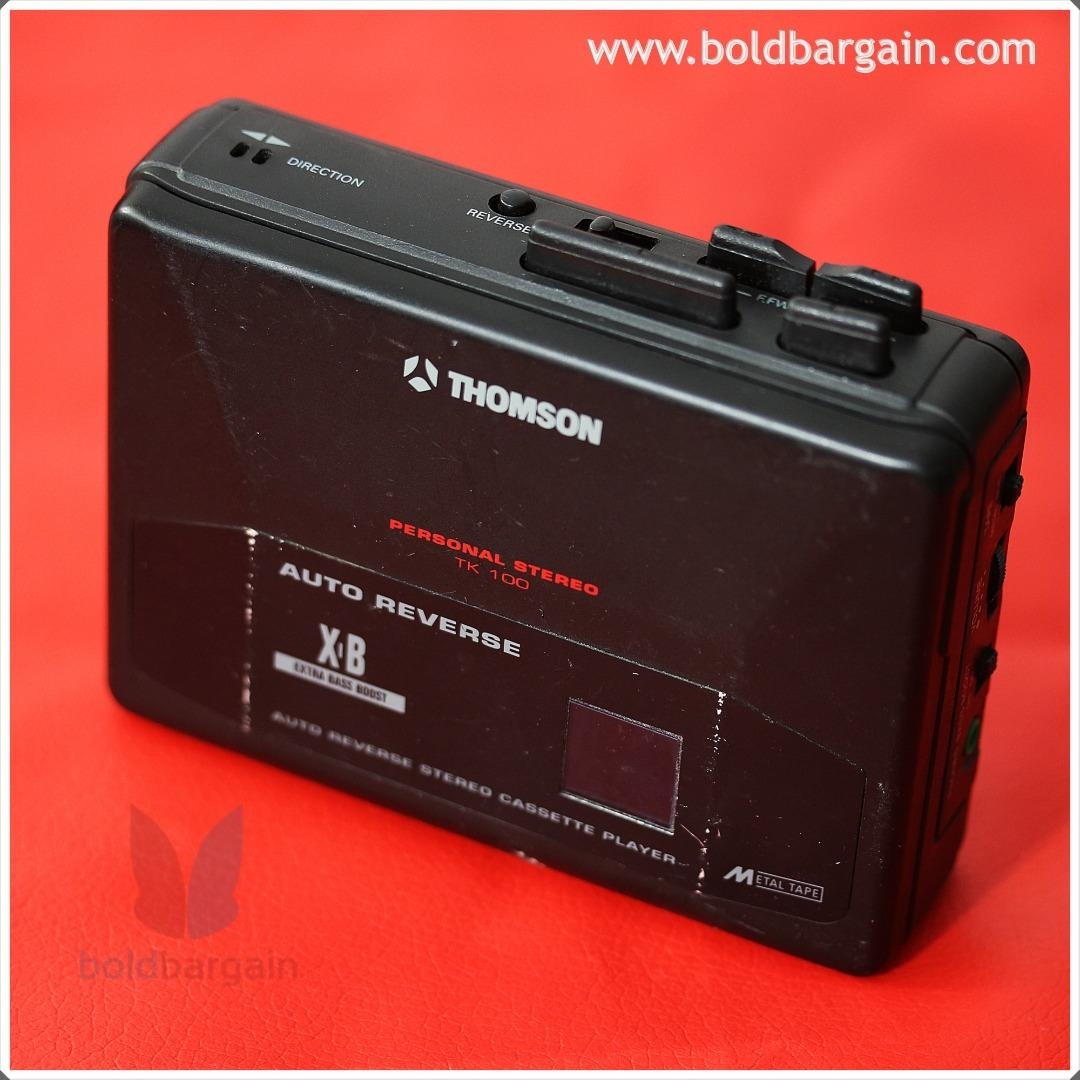 Vintage THOMSON TK-100 Stereo Cassette Player Auto Reverse Metal ...