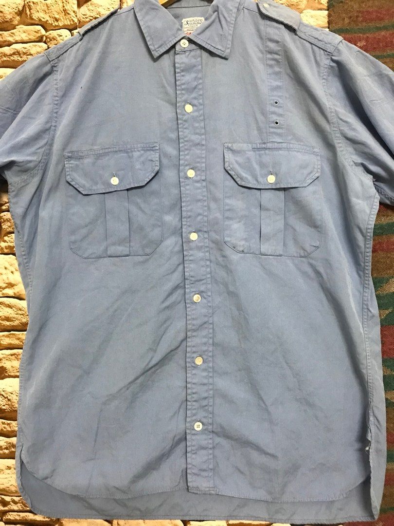 Vintage Workshirt Made of Simpsons Soulette Poplin, Men's Fashion, Tops ...