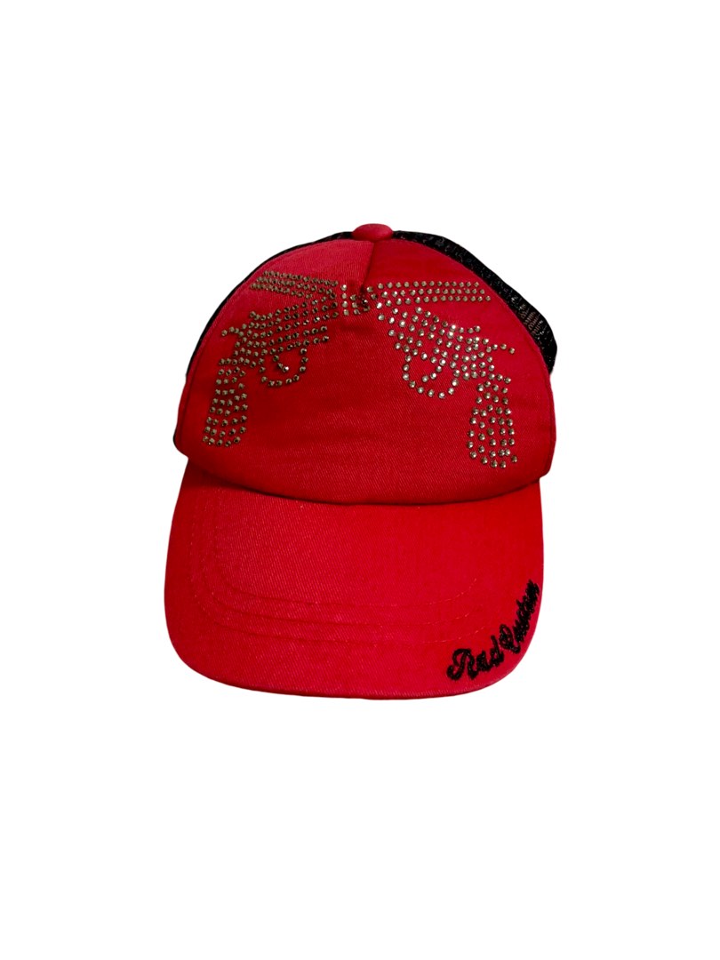 Vintage Y2k japanese Red Gun Chromeheart Trucker cap, Men's Fashion ...