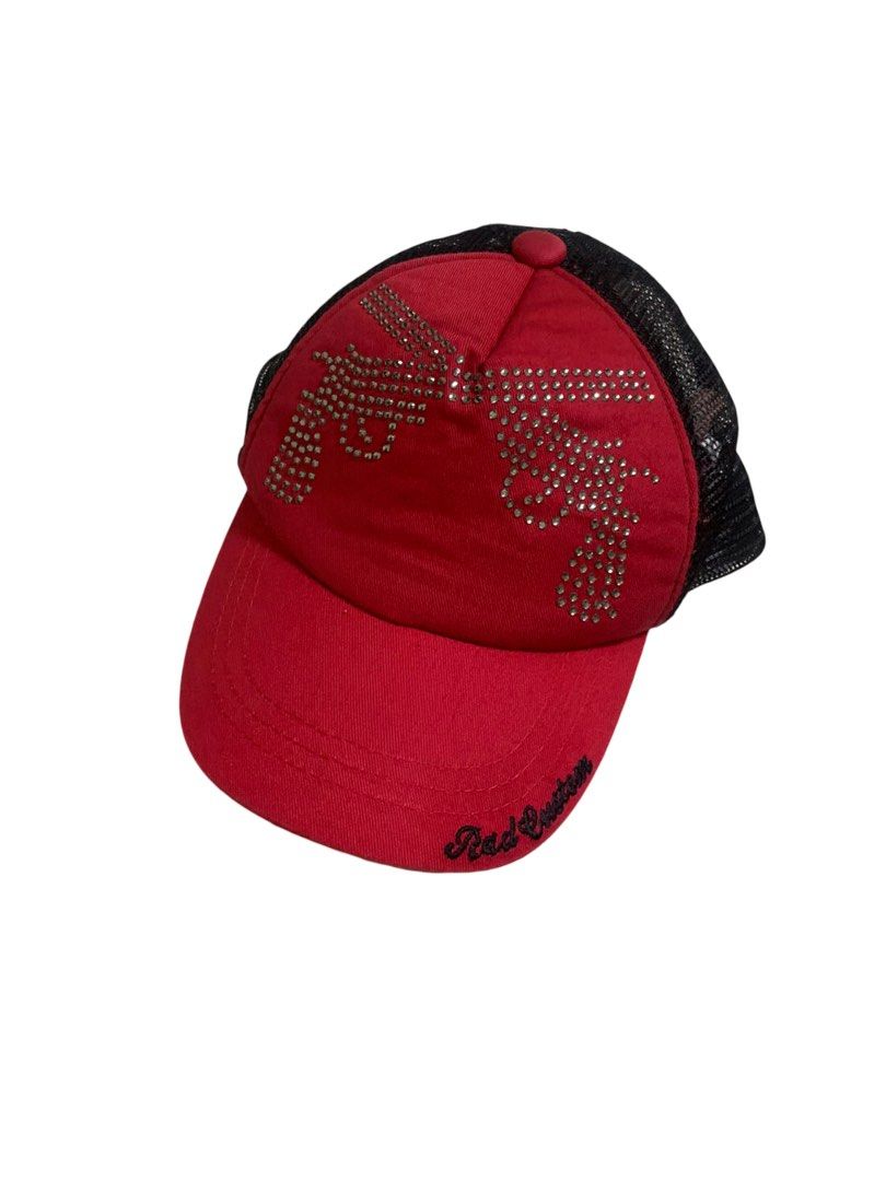 Vintage Y2k japanese Red Gun Chromeheart Trucker cap, Men's Fashion ...