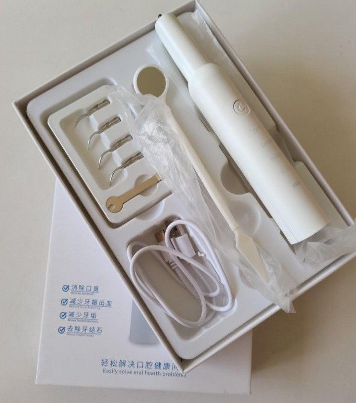 White Colour Electrical & Intelligent Ultrasonic Dental Tooth Cleaner ...