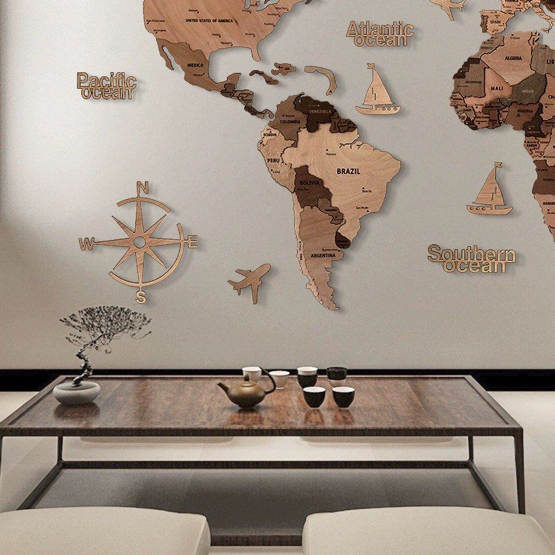 Wooden Word map decoration, Furniture & Home Living, Home Decor, Wall ...
