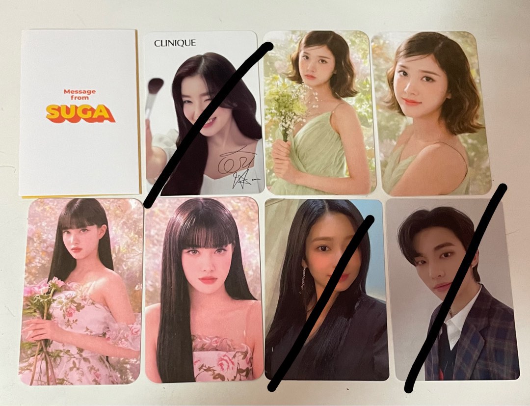 [WTS/WTT] pc photocard clearance cheap stayc stray kids skz bts red velvet twice ive pob ...