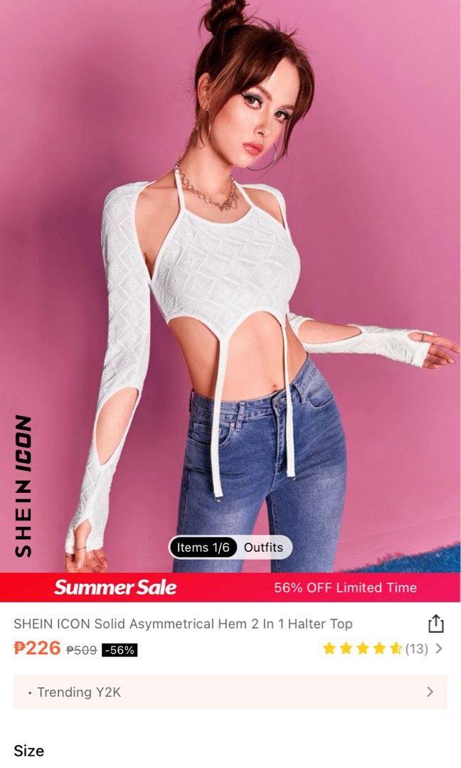 Y2K top from shein, Women's Fashion, Tops, Others Tops on Carousell