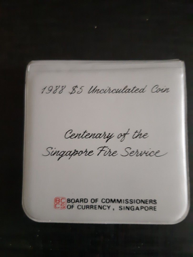 1988 $ 5 Centenary of the Singapore Fire Service Coin, Hobbies & Toys ...