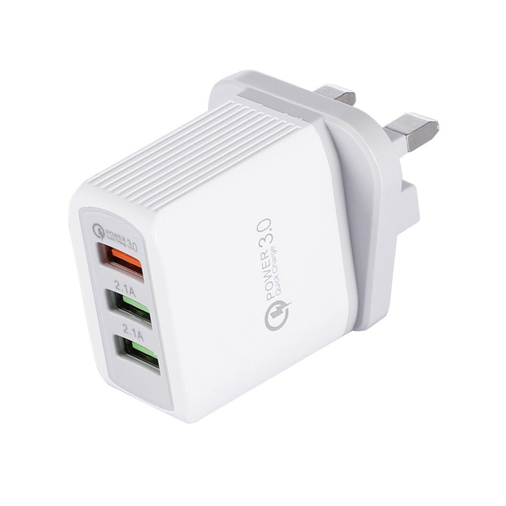 2327) 18W UK PORTS TRAVEL 3.0 CHARGING UNIVERSAL FAST CHARGER PLUG C ...