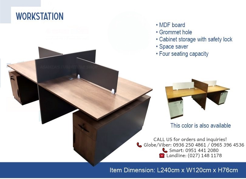 4 SEATER WORKSTATION | OFFICE PARTITION | FACTORY PRICE, Furniture ...
