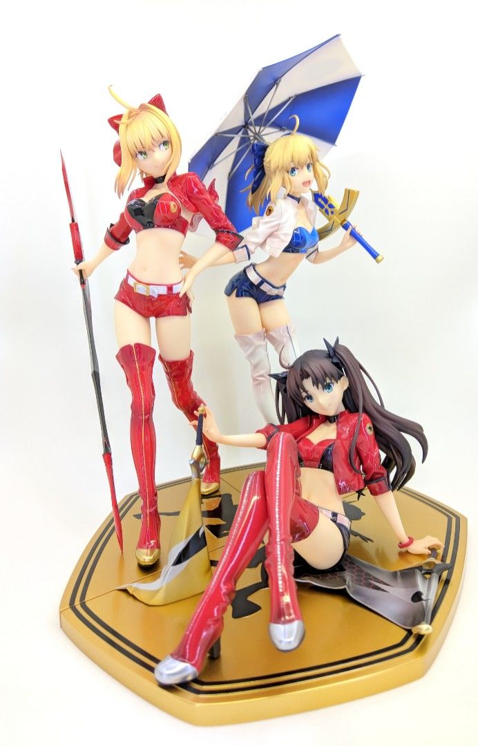 已包膠 FGO 命運冠位指定 PVC Type Moon Racing 賽車 set Saber 凜 櫻 Fate Grand Order Fate Stay Night 命運守護夜 黏土人 ...