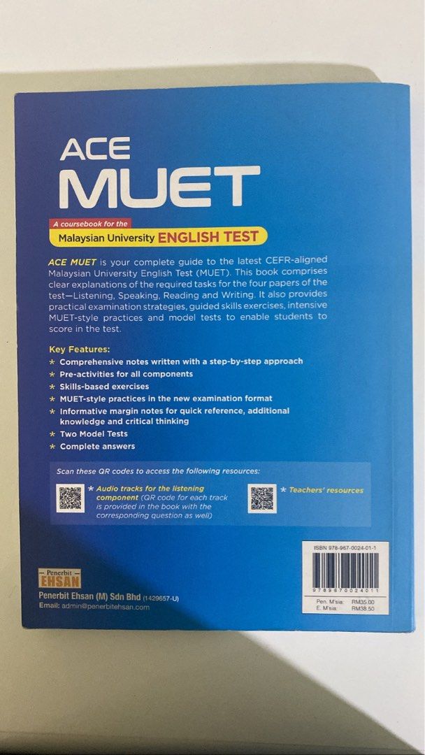 ACE Muet Textbook, Hobbies & Toys, Books & Magazines, Textbooks on ...