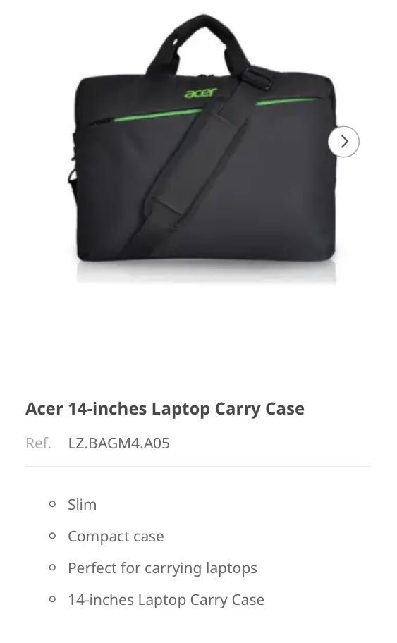 Acer laptop bag, Computers & Tech, Parts & Accessories, Laptop Bags ...