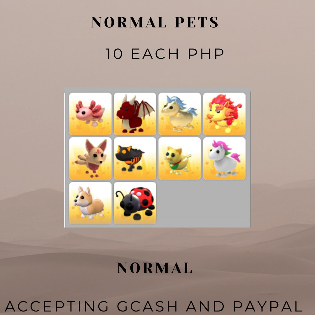 Adopt Me Pets |Normal Pets, Video Gaming, Gaming Accessories, In-Game ...