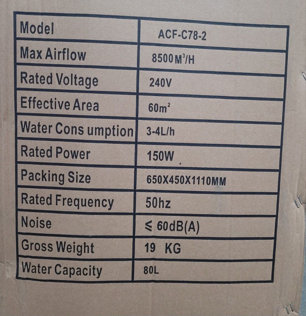 Aifa Air Cooler Acf-C78-2, TV & Home Appliances, Air Conditioners ...