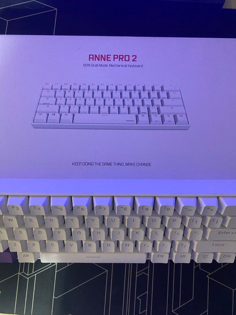 Anne pro 2 White gaming keyboard wireless bluetooth, Computers & Tech ...