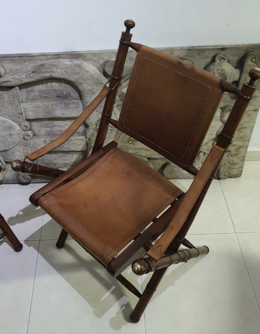 ANTIQUE PAIR BRITISH MILITARY CAMPAIGN CHAIRS RARE, Furniture & Home ...