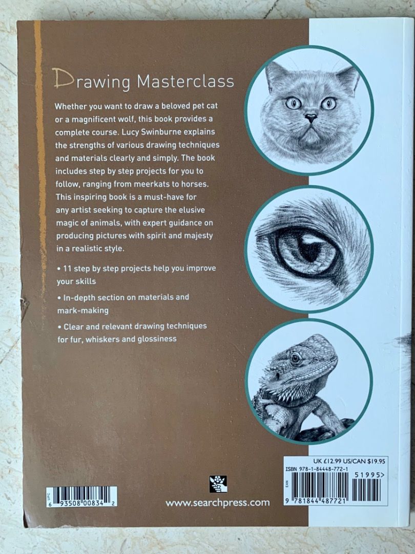 Book softcover: drawing masterclass Animals, Hobbies & Toys, Books ...