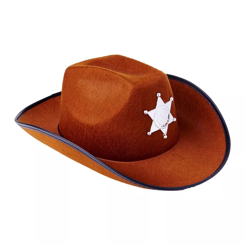 Brown Cowboy Sheriff Hat Halloween dress up cosplay police Sheriff Hat ...