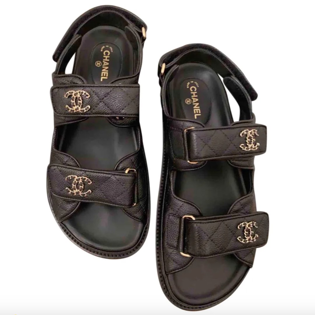 Chanel dad sandals, Luxury, Sneakers & Footwear on Carousell