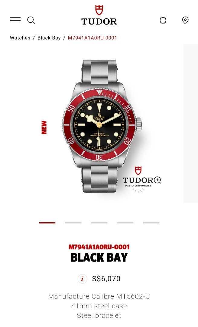 Cheapest Tudor Black Bay 41 Burgundy, Luxury, Watches on Carousell