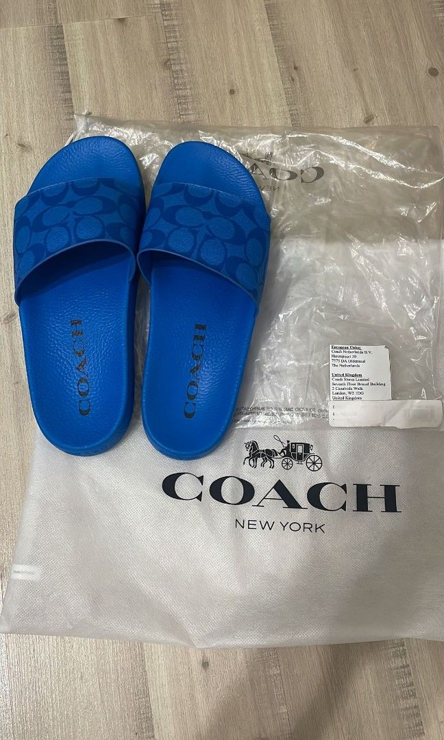 Coach slides, Men's Fashion, Footwear, Flipflops and Slides on Carousell