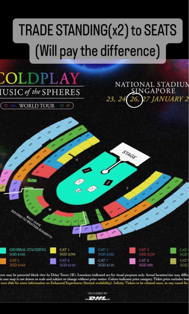 Coldplay TRADE x 2 standingtickets, Tickets & Vouchers, Event Tickets ...