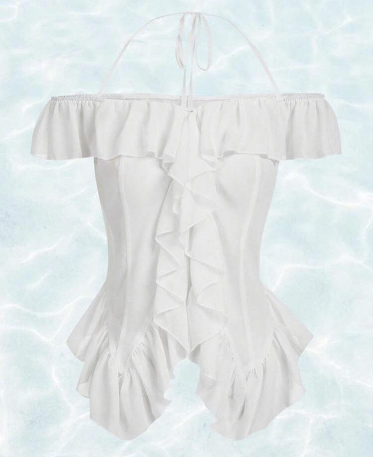 Cottagecore White Ruffle Top on Carousell