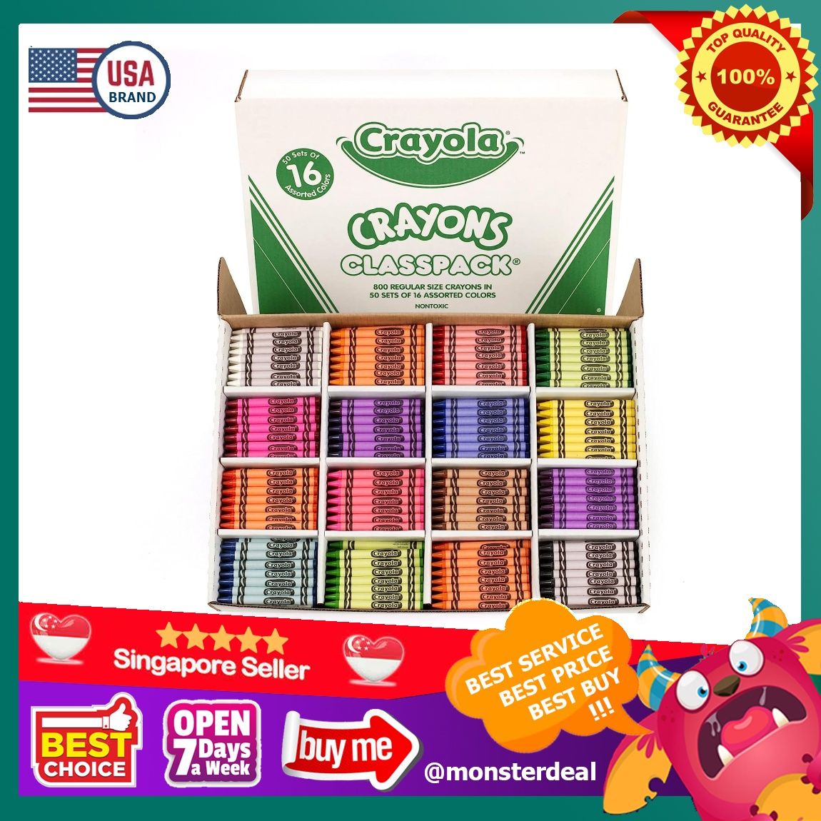 Crayola Bulk Crayons, 800 Count Classpack, 16 Assorted Colors (50 Each ...