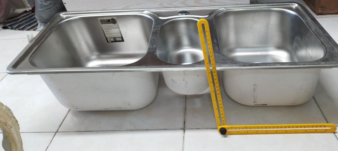 CREMONA 2 SINK AND DRAINER IN THE MIDDLE, Furniture & Home Living ...