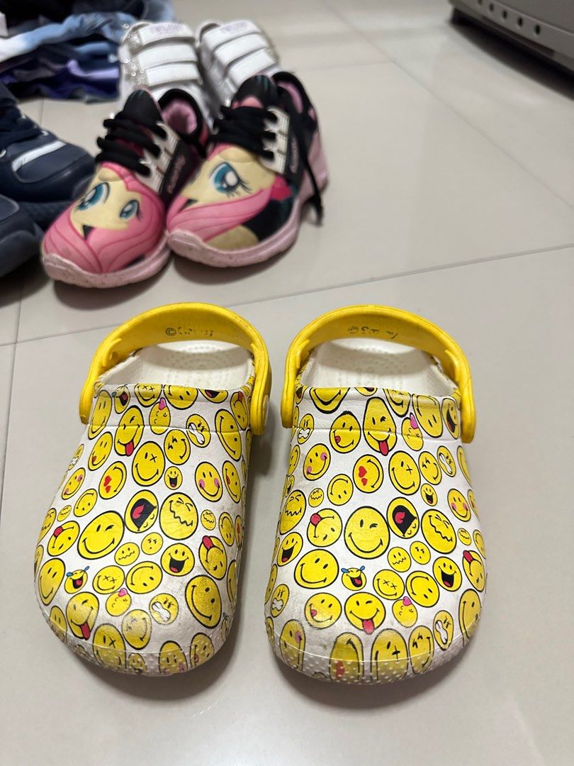 Crocs smiley world, Babies & Kids, Babies & Kids Fashion on Carousell