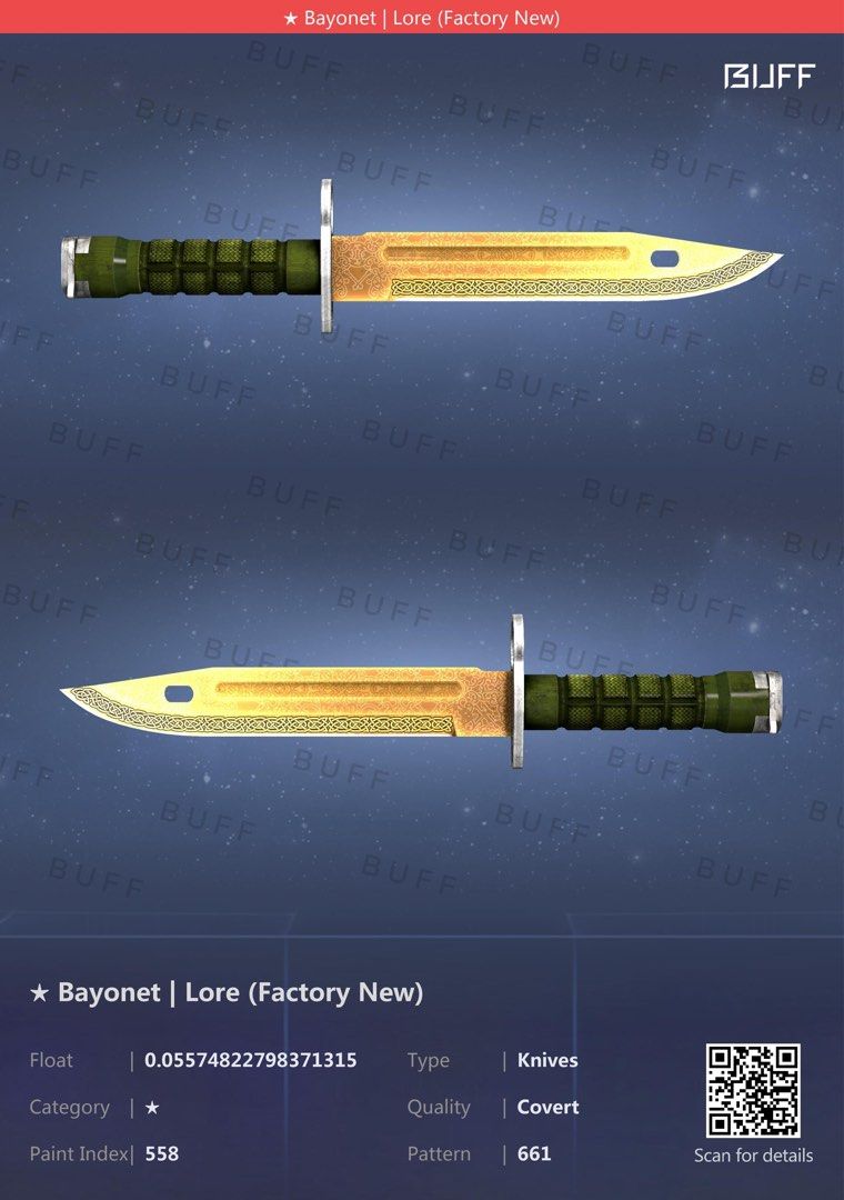 Bayonet Lore FN CSGO, Video Gaming, Gaming Accessories, In-Game Products on Carousell