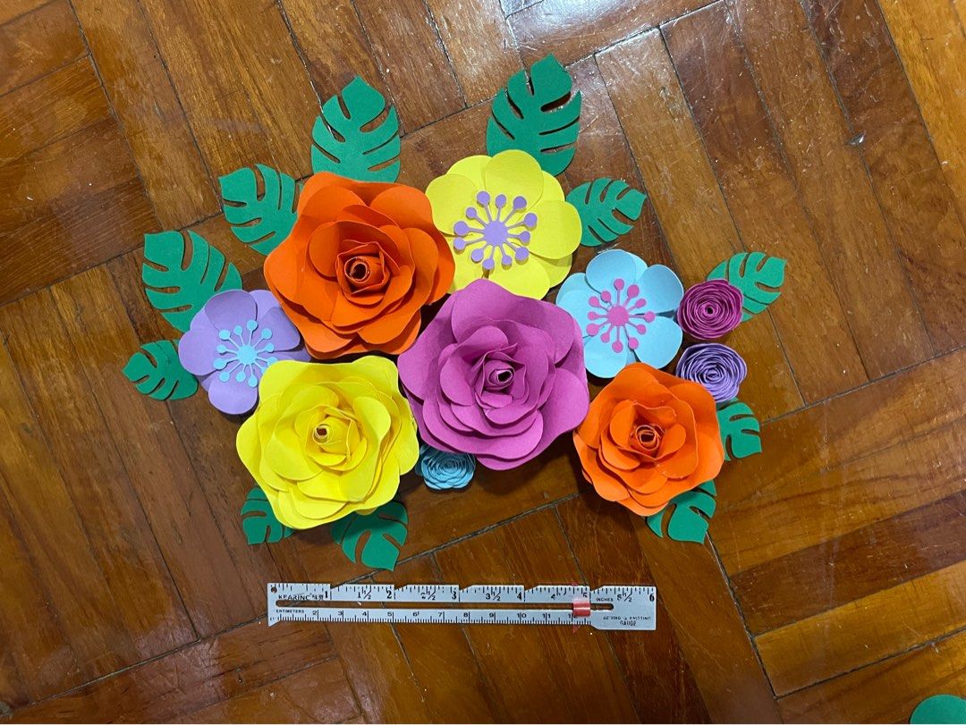 Customised Paper Flower Birthday Backdrop Decor, Hobbies & Toys ...