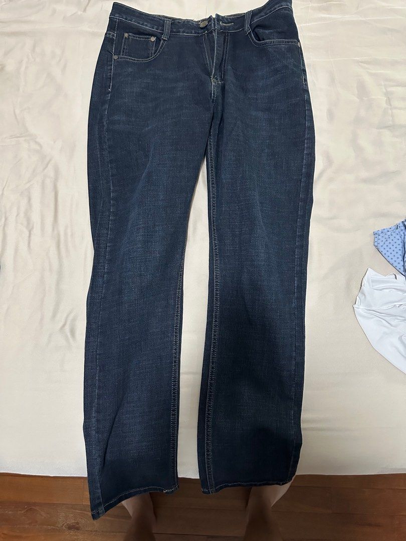 Dark indigo denim jeans, Men's Fashion, Bottoms, Jeans on Carousell