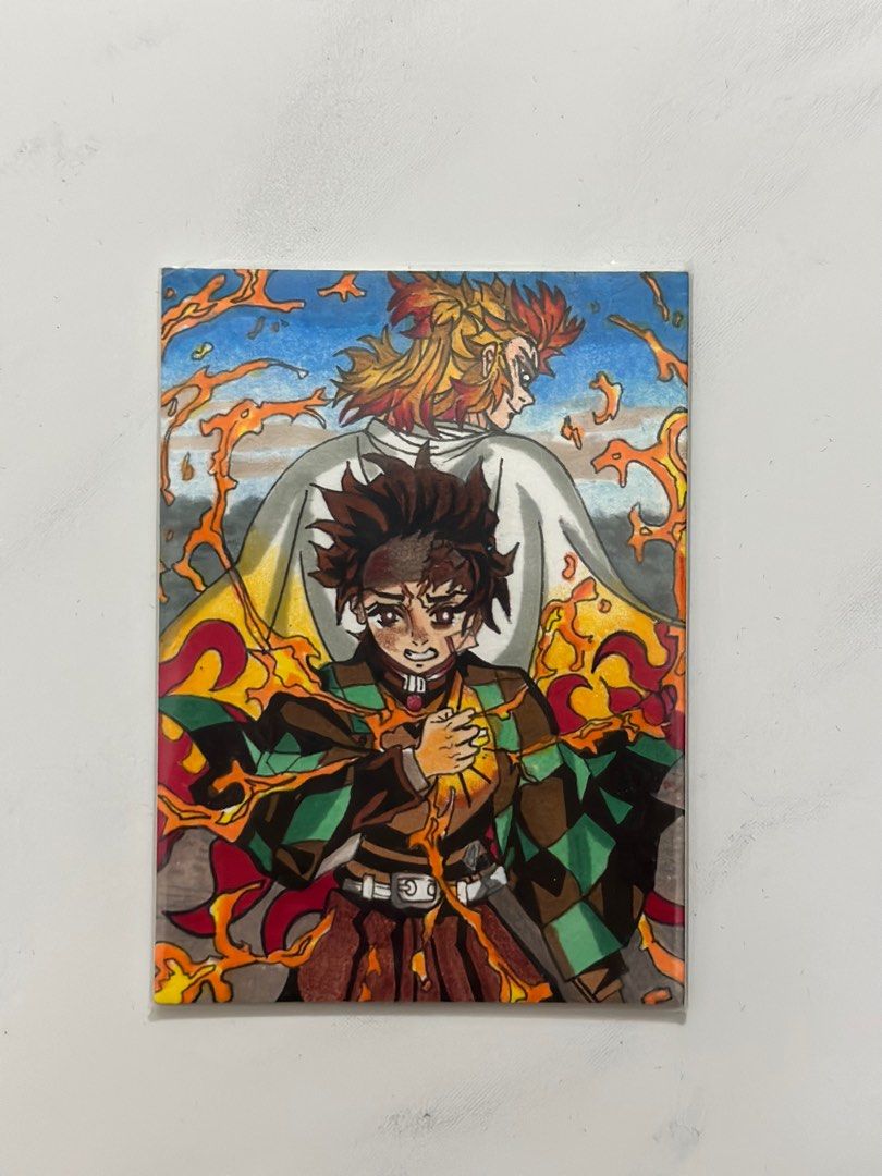 Demon Slayer Hand Painted Card *in acrylic, Hobbies & Toys, Toys ...