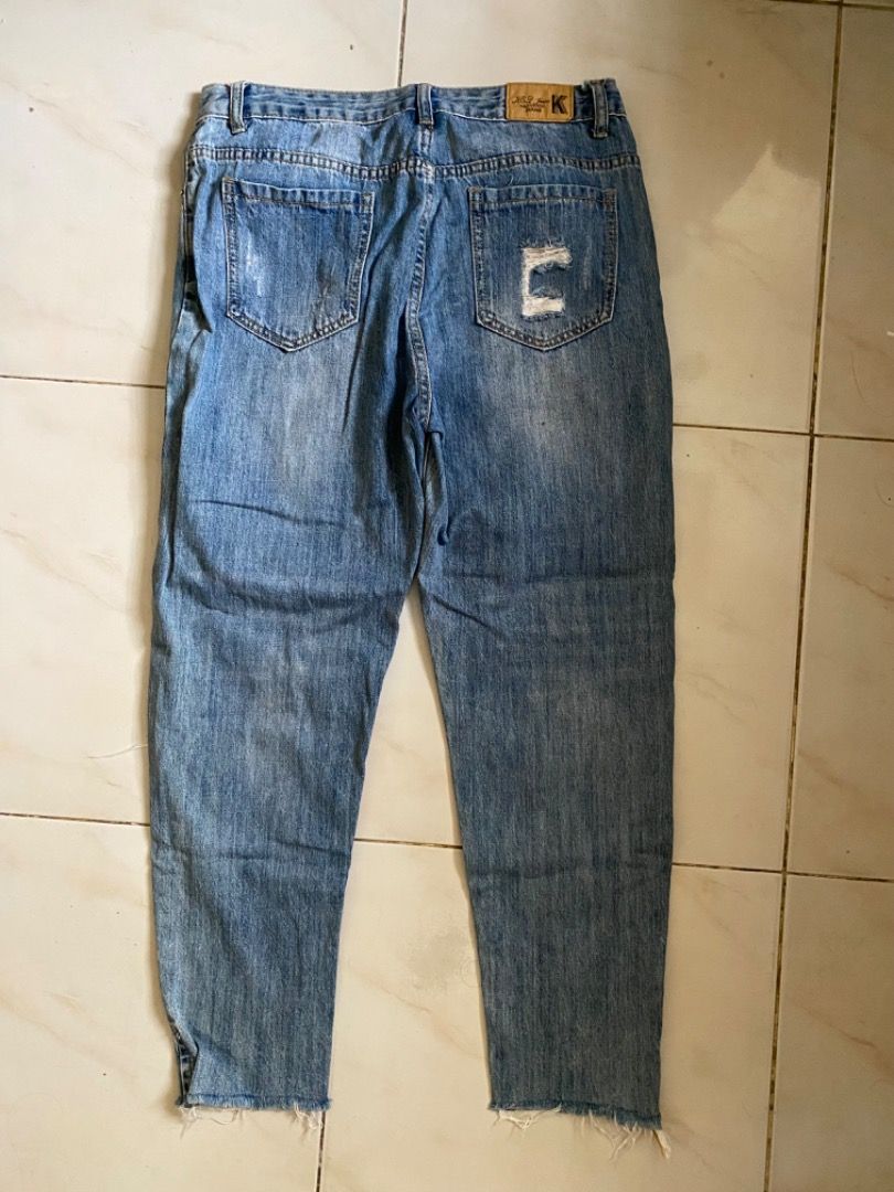 Denim pants (ripped) 27-28, Women's Fashion, Bottoms, Other Bottoms on ...