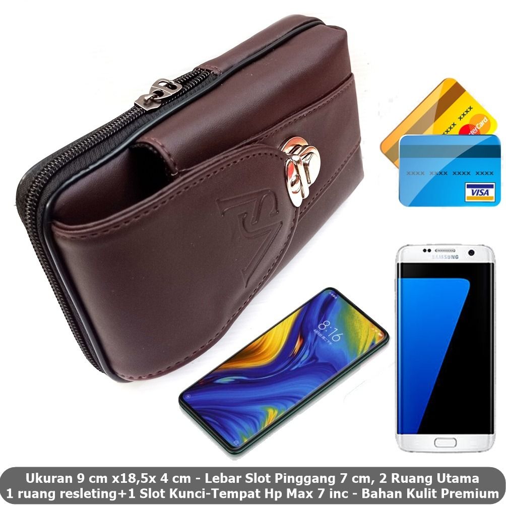 Dompet Kulit Hp Pinggang Pria Combi Key Kunci Max 7 ws Coffee, Fesyen ...