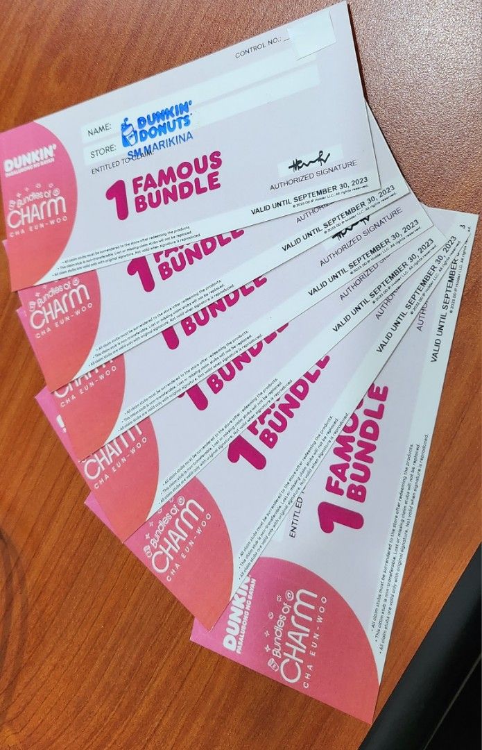 Dunkin' Donuts Famous Bundle Voucher, Tickets & Vouchers, Vouchers on ...