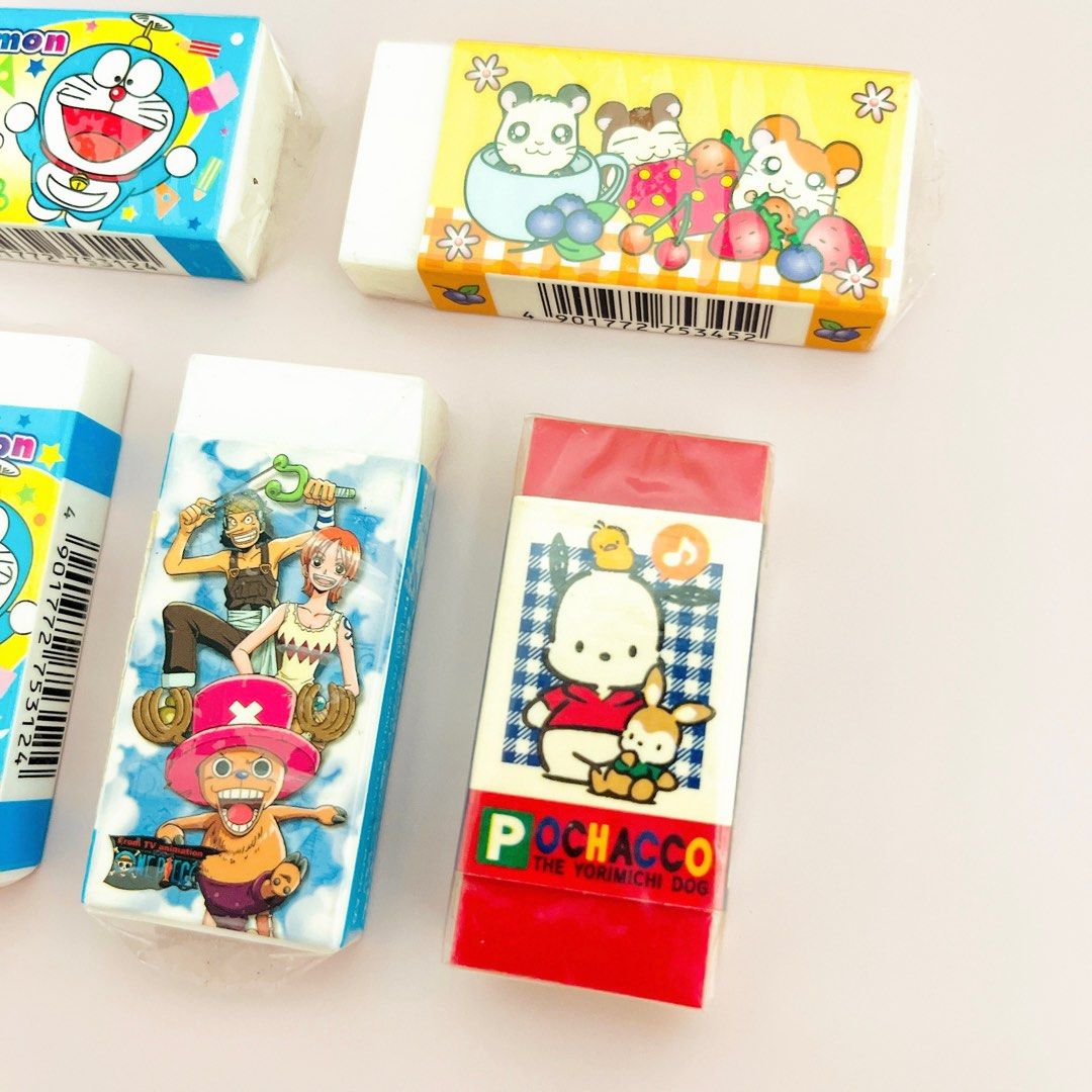Eraser Set Doraemon_Onc Piece_Pochacco & Hamtaro, Hobbies & Toys ...