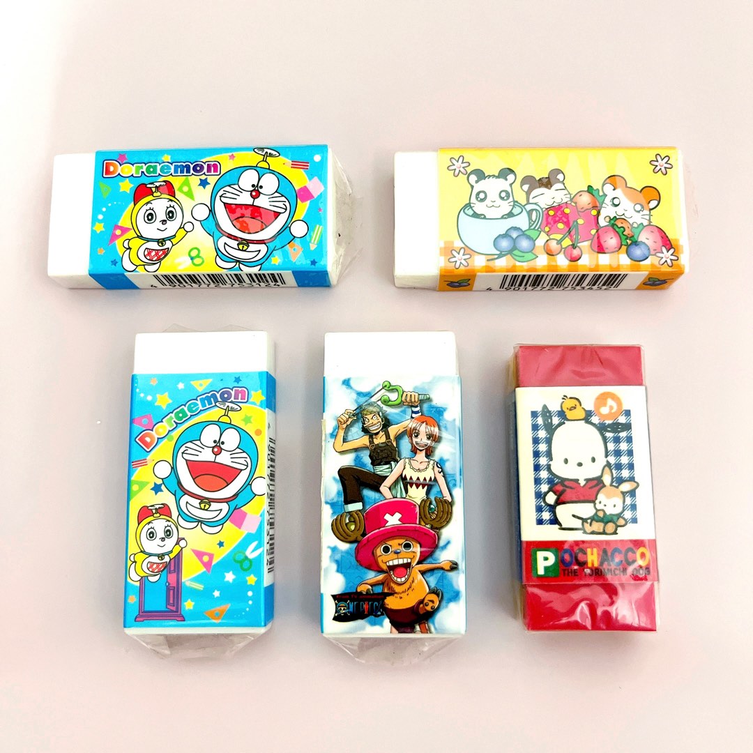 Eraser Set Doraemon_Onc Piece_Pochacco & Hamtaro, Hobbies & Toys ...