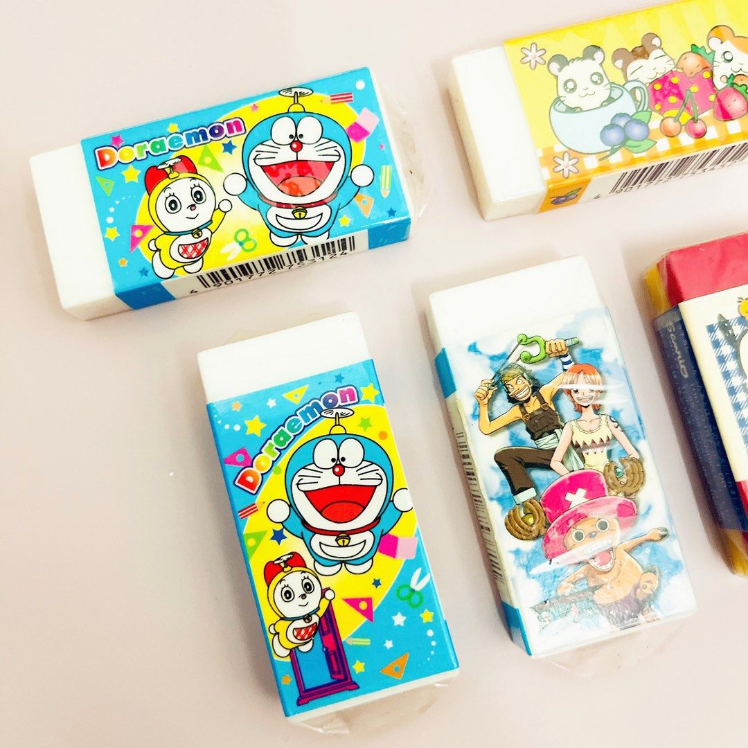 Eraser Set Doraemon_Onc Piece_Pochacco & Hamtaro, Hobbies & Toys ...