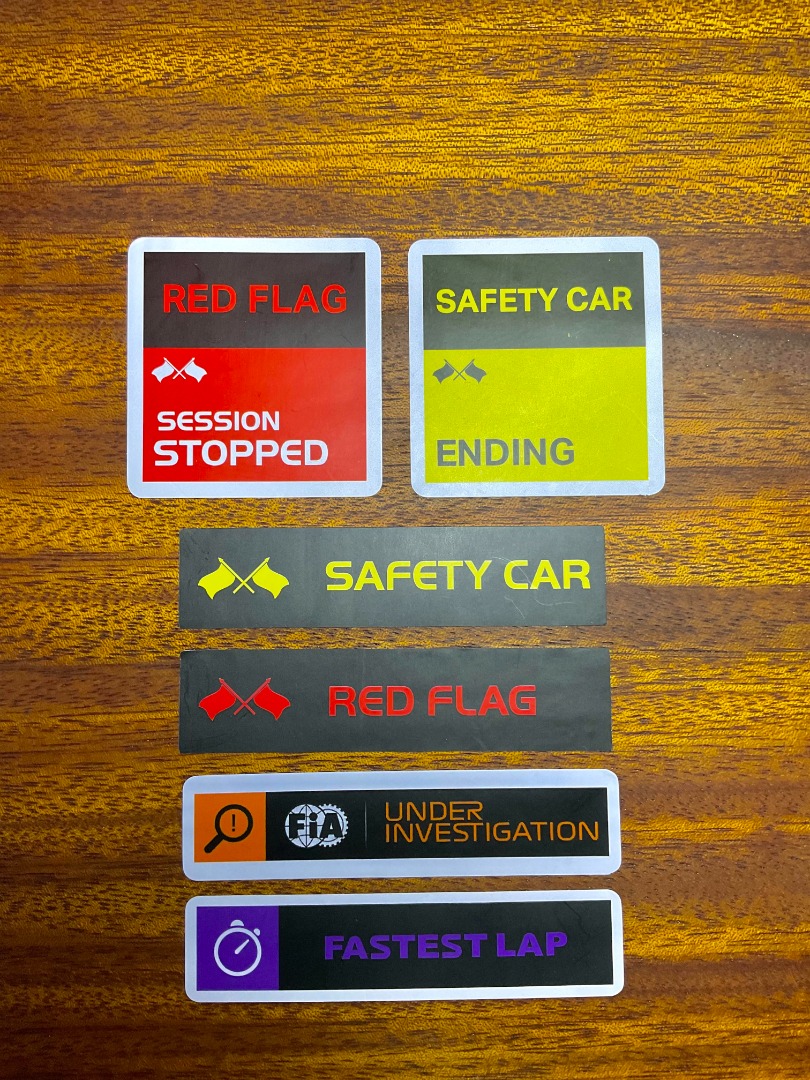 F1 Safety car Red Flag Fastest lap sticker waterproof, Car Accessories ...