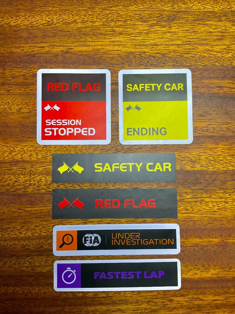 F1 Safety car Red Flag Fastest lap sticker waterproof, Car Accessories ...