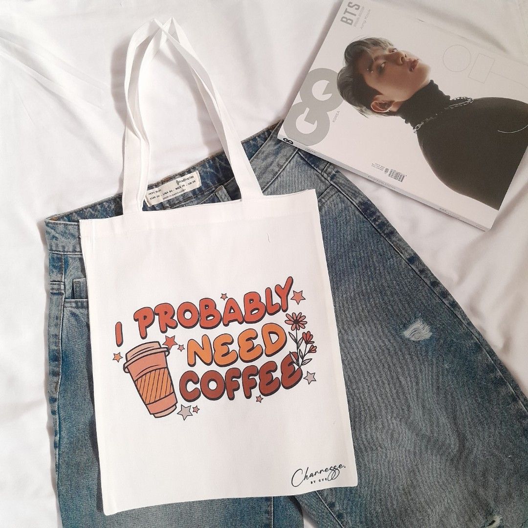 Flat Canvas Tote Bag - Design #3 on Carousell