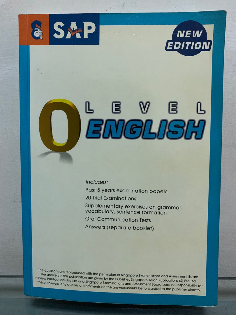GCE O level English SAP Ten Year series, Hobbies & Toys, Books ...