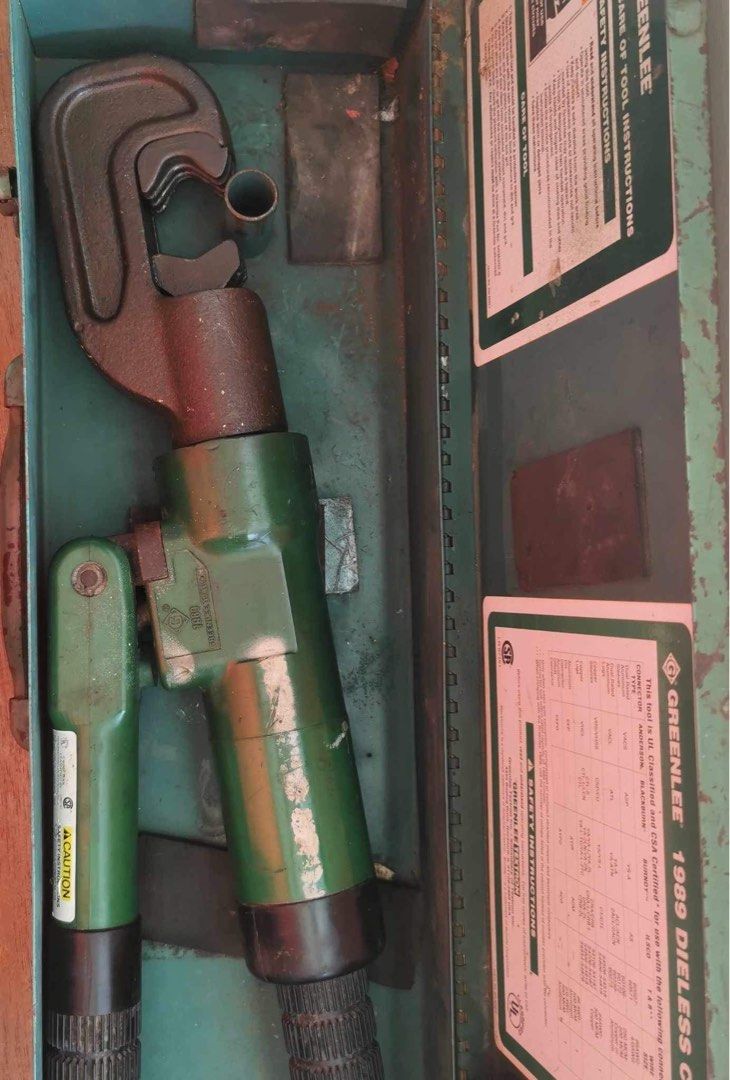 GREENLEE 1989 DIELESS CRIMPER, Commercial & Industrial, Construction ...