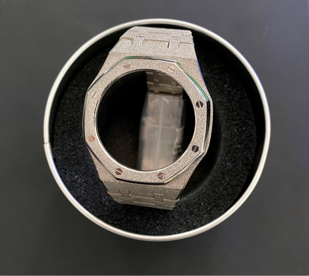 G-Shock GA2100 Casioak Frosted Silver Metal AP mod kit, Men's Fashion ...