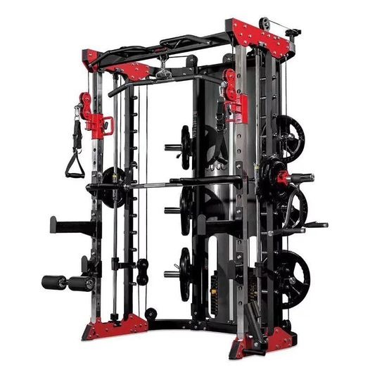 Gym Multi Functional Squat Rack Smith Machine with 100kg counterweight ...