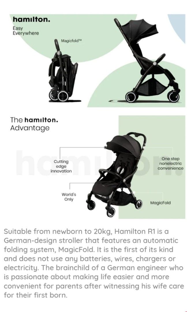 Hamilton R1 Magicfold stroller, Babies & Kids, Going Out, Strollers on ...