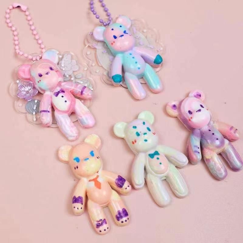 Handmade Violent Bear Keychain Fire Paint DIY Goo Card Sea Set Wax ...