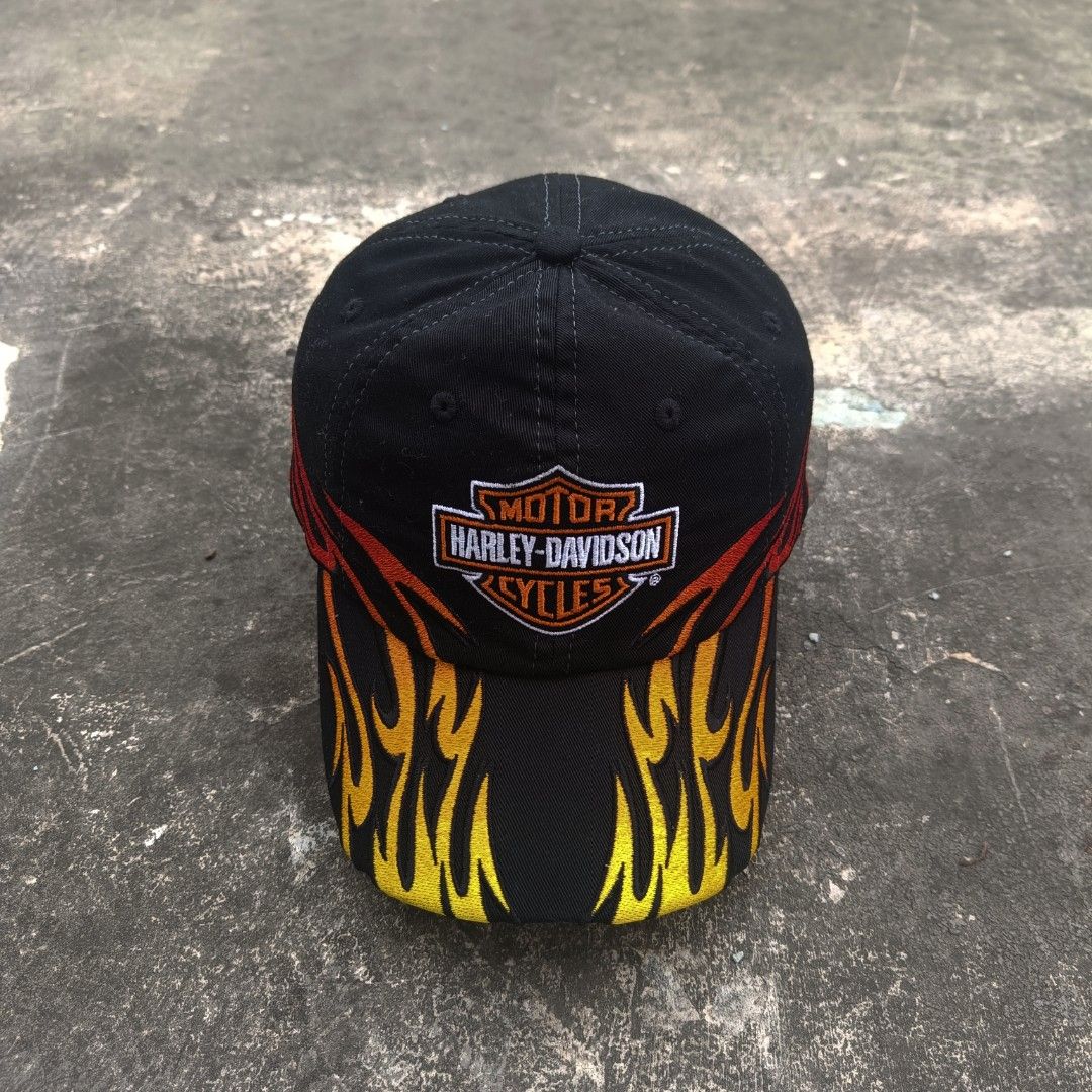 Harley Davidson Flames Cap, Men's Fashion, Watches & Accessories, Caps ...