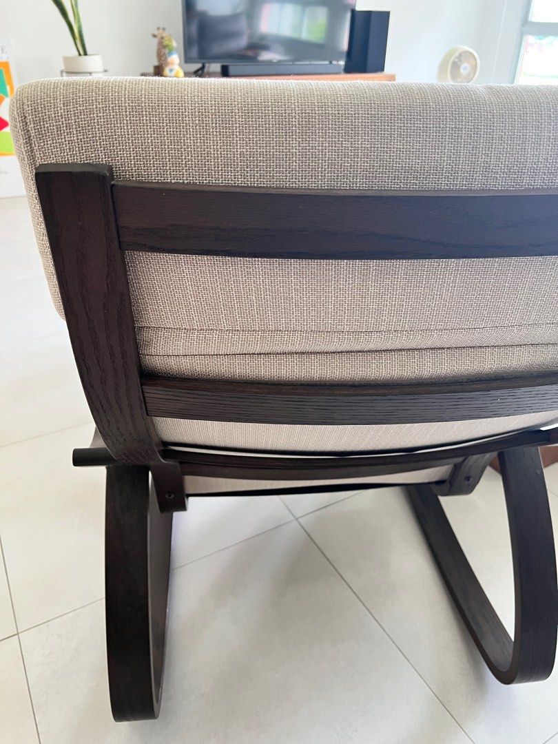 IKEA POANG Rocking Chair and Footstool, Furniture & Home Living ...